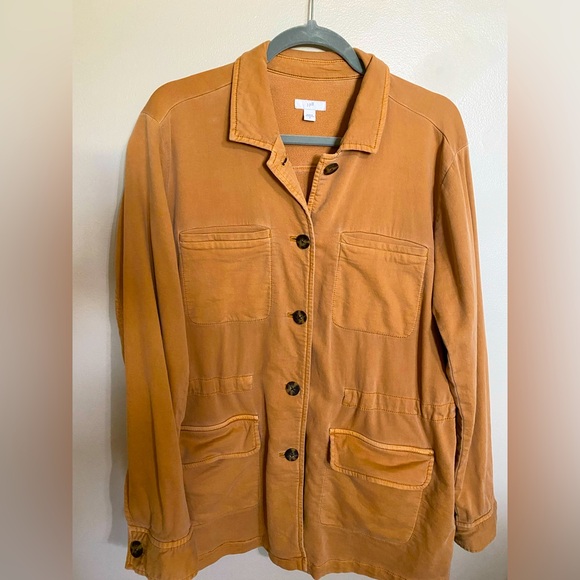J. Jill | Jackets & Coats | Jjill Tan Utility Jacket Size Medium | Poshmark